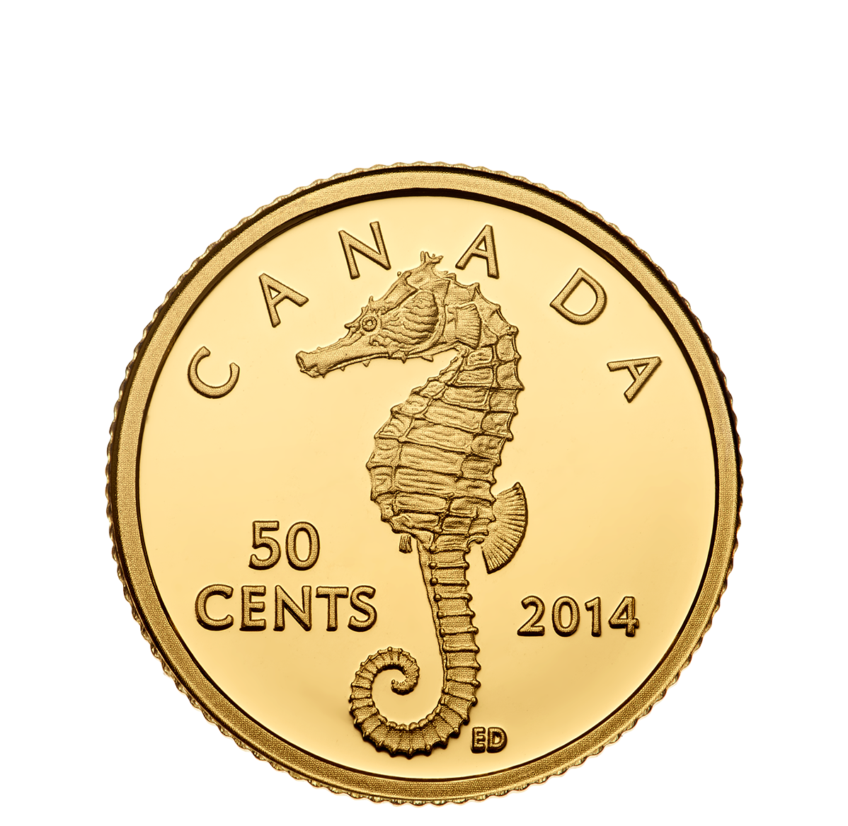 1/25 oz. Pure Gold Coin - Sea Creatures: Seahorse - Mintage: 7,500 ...