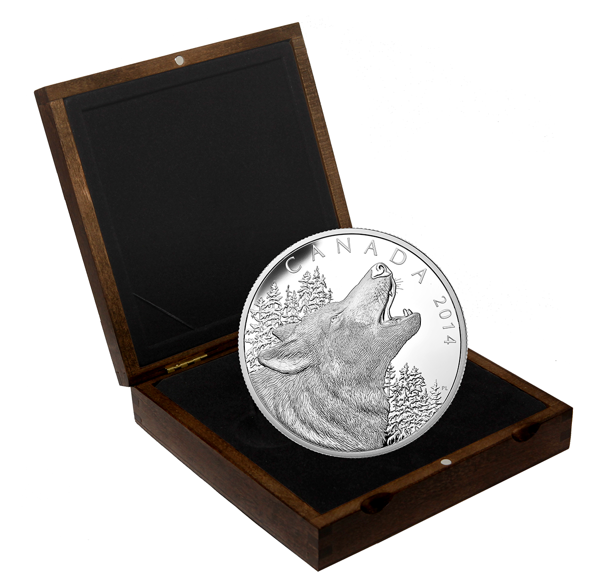 1/2 Kilogram Fine Silver Coin - Howling Wolf - Mintage: 1,000 (2014 ...