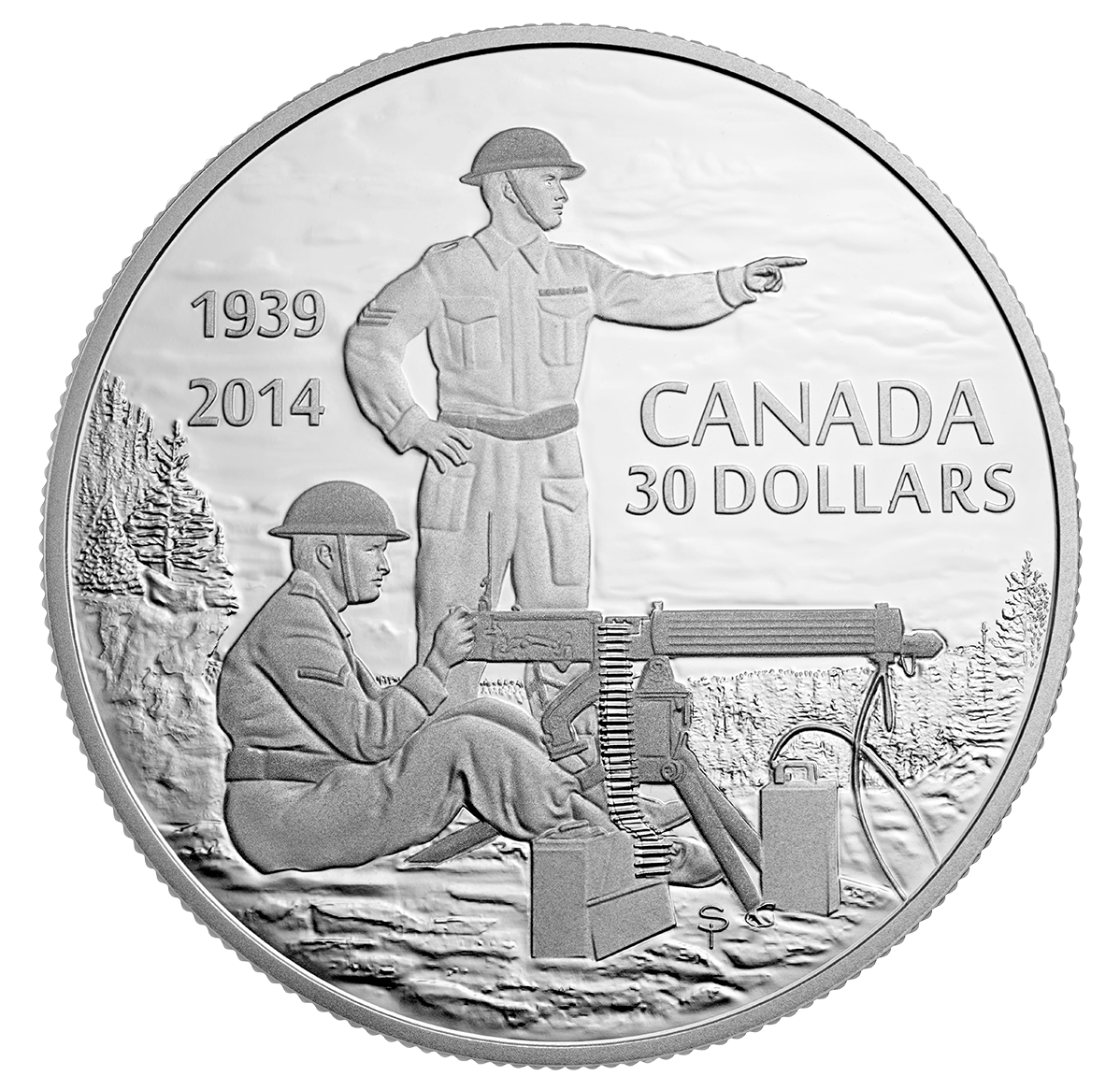 2 oz. Fine Silver Coin - Canadian Machine Gunner in Training - 75th ...