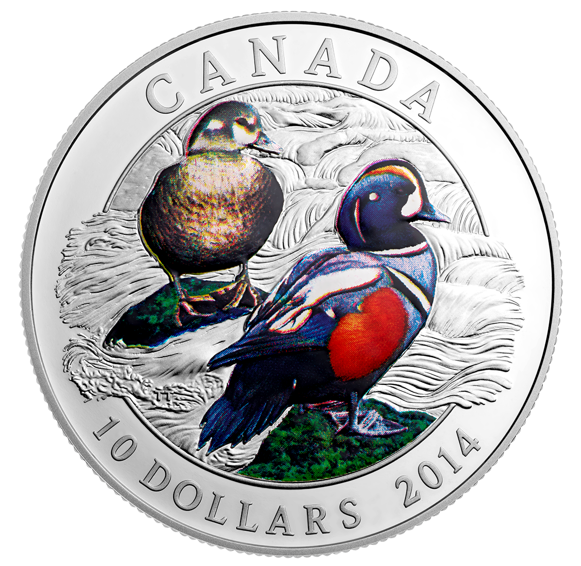 1/2 oz. Fine Silver Coin - Harlequin Duck - Mintage: 10,000 (2014 ...