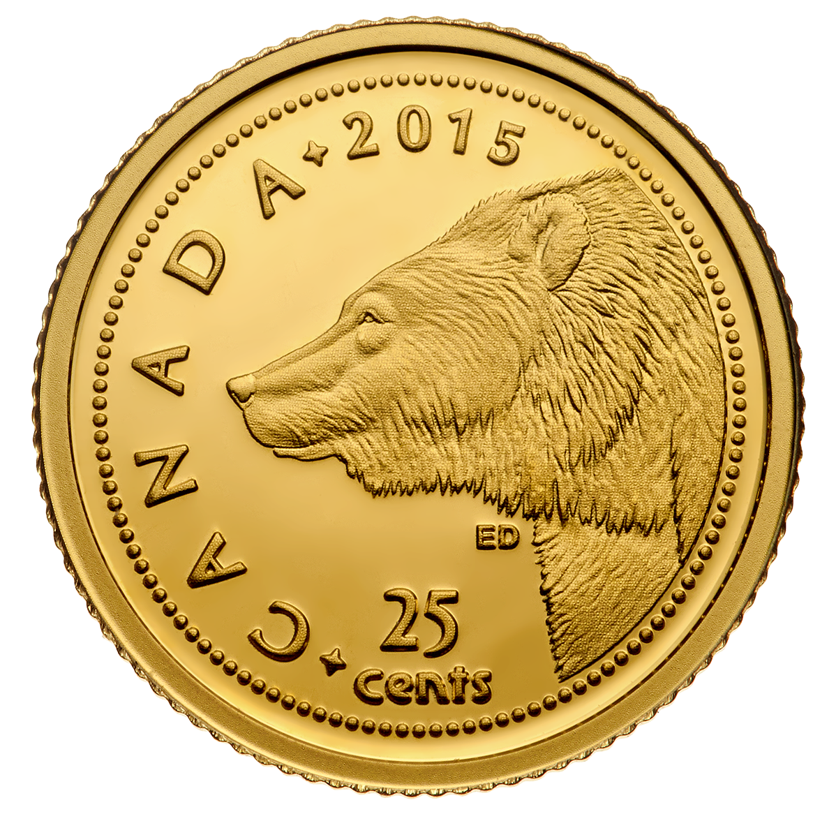 0.5 g Pure Gold Coin - Grizzly Bear - Mintage: 10,000 (2015) | The ...