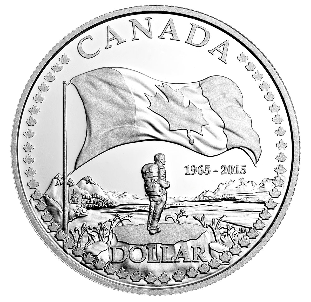 Proof Fine Silver Dollar - 50th Anniversary of the Canadian Flag (2015 ...