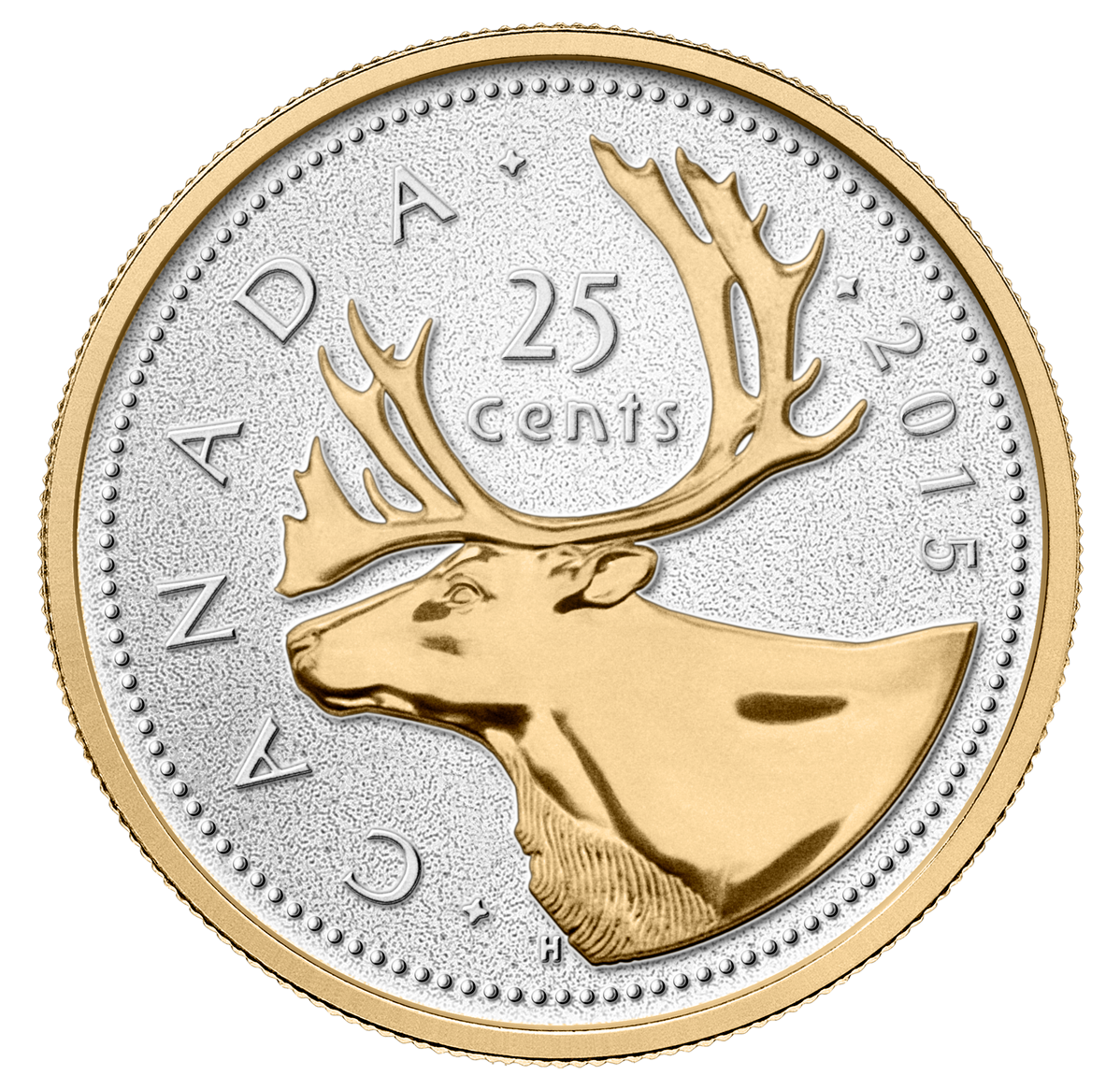 5 oz. Fine Silver Gold-Plated Coin - Big Coin Series: 25-cent Coin ...