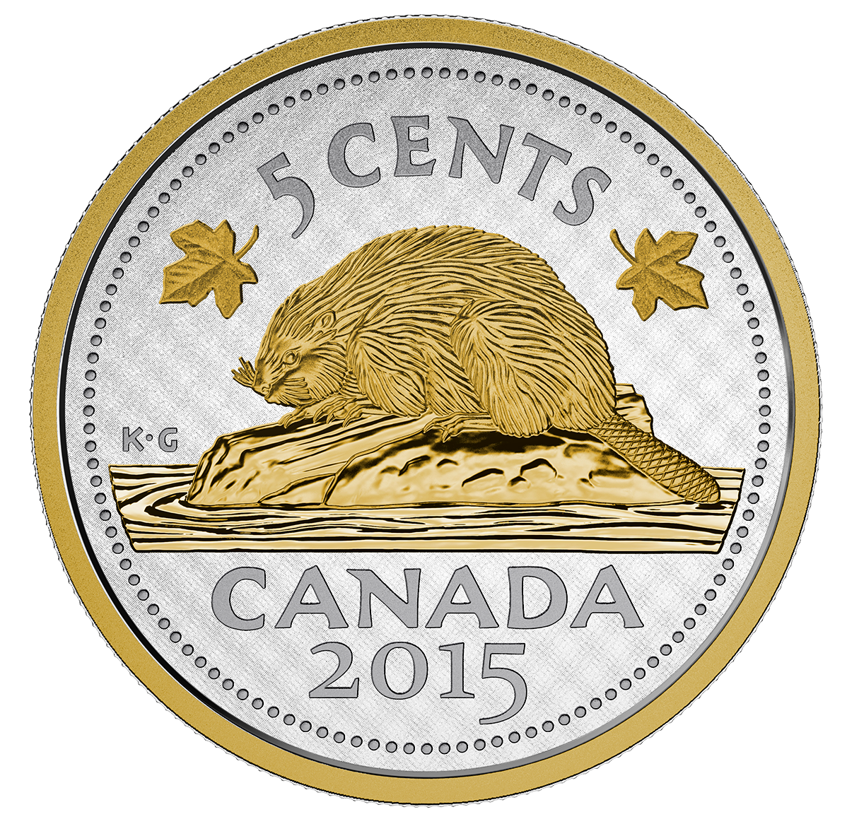 5 oz. Fine Silver Gold-Plated Coin – Big Coin Series: 5-cent Coin ...