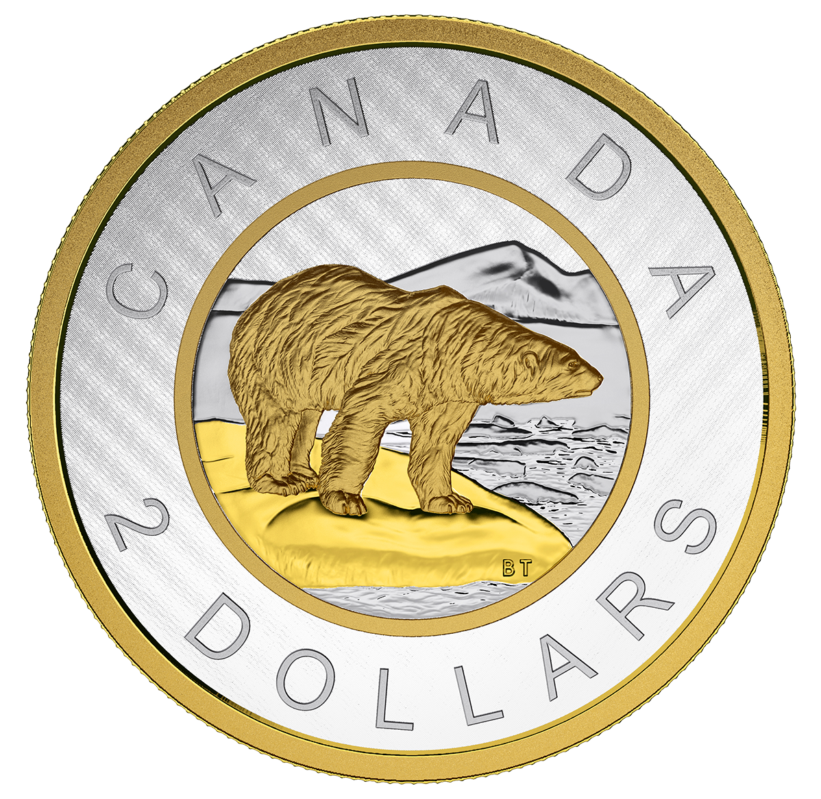 5 oz. Fine Silver Gold-Plated Coin – Big Coin Series: 2-dollars Coin ...