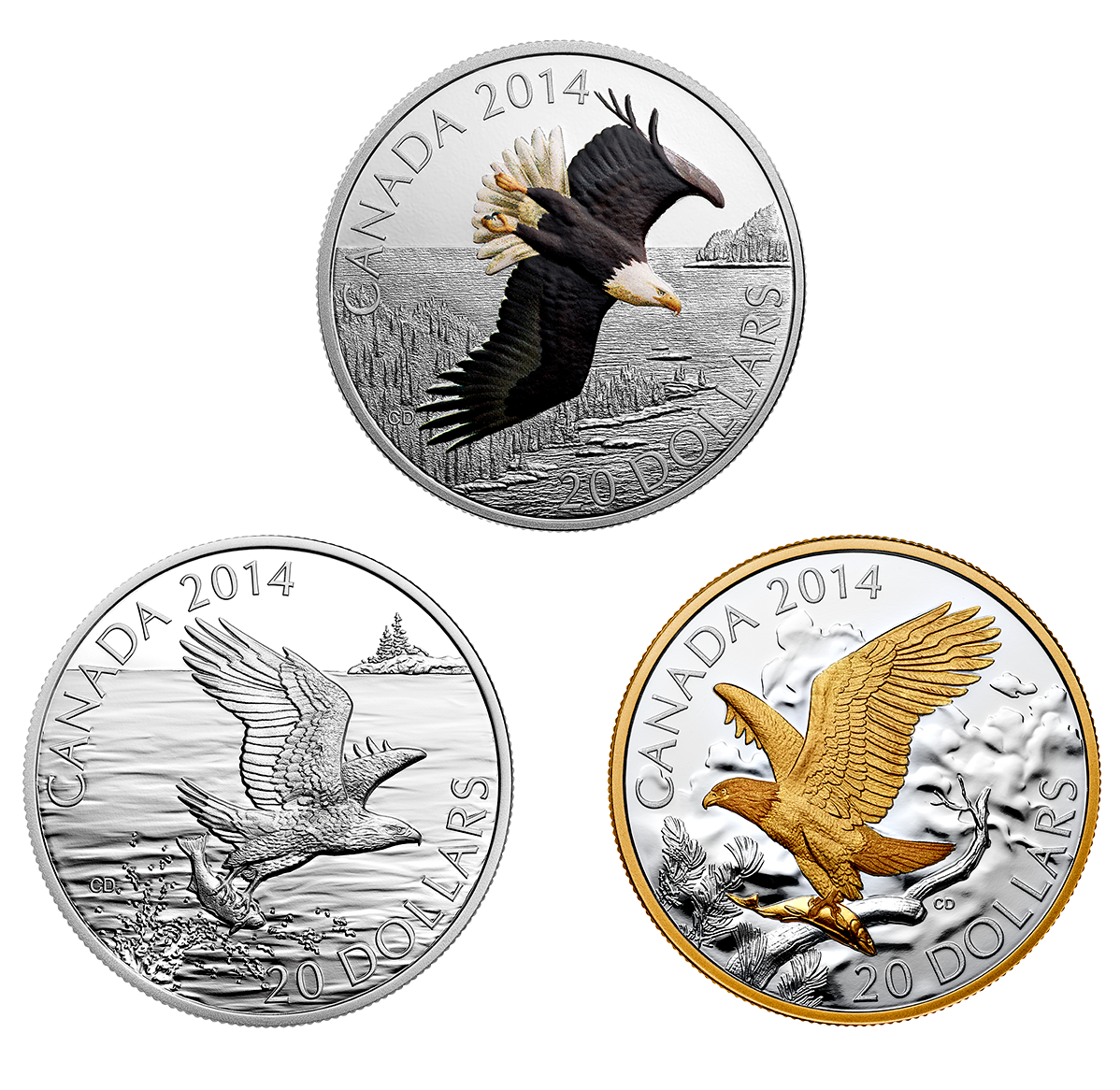 Fine Silver 3-Coin Subscription - Bald Eagle - Mintage: 8,500 (2014 ...