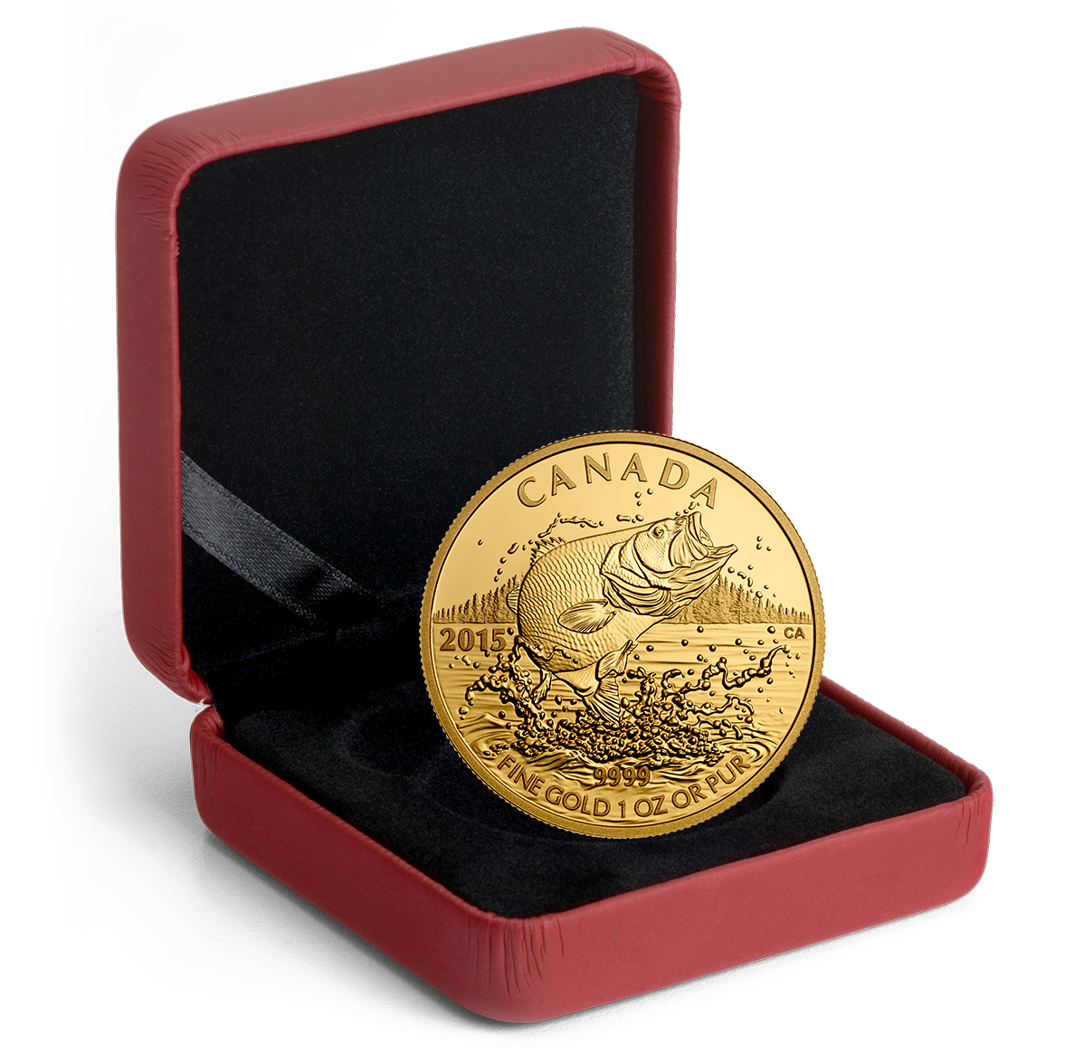 Largemouth Bass - 1 oz. Pure Gold Coin (2015) - Mintage: 300 | The ...