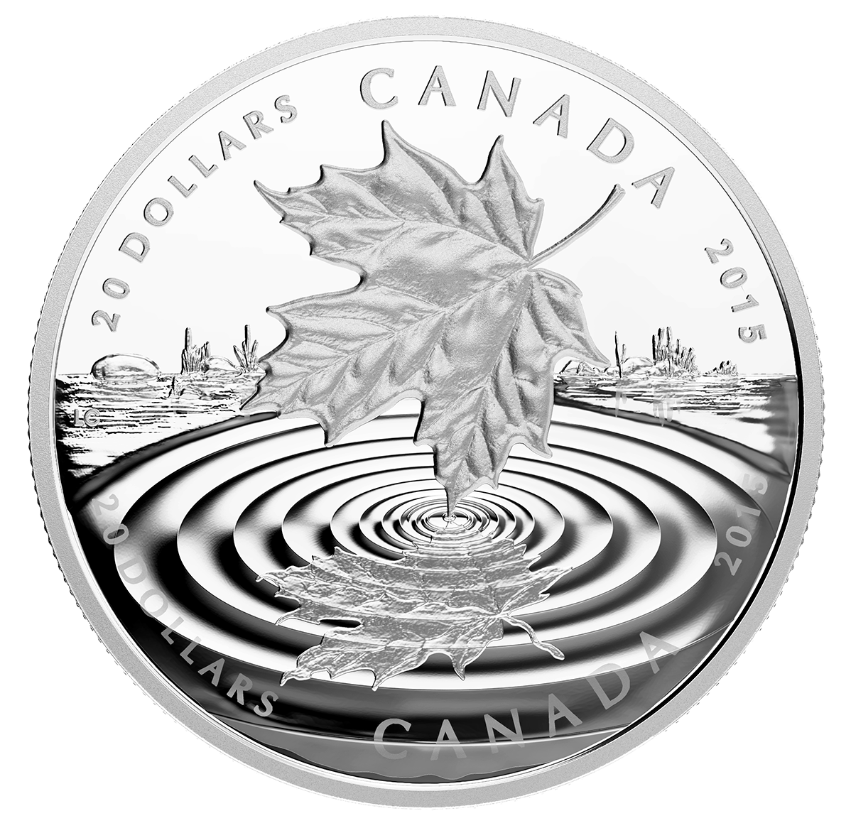 1 oz. Fine Silver Coin - Maple Leaf Reflection - Mintage: 8,500 (2015 ...