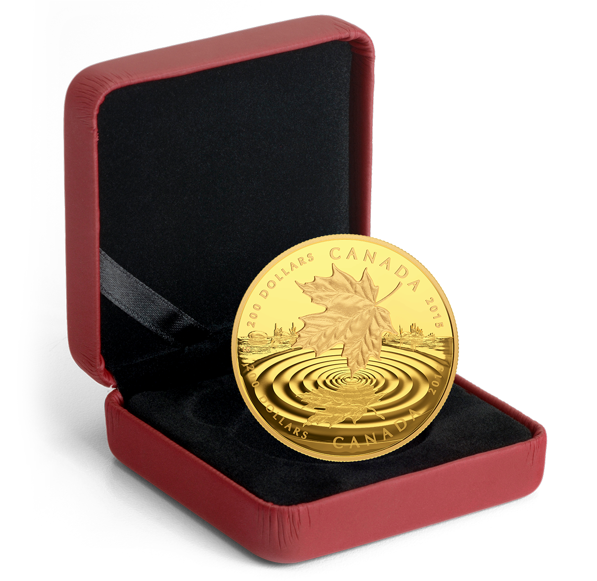 1 oz. Pure Gold Coin - Maple Leaf Reflection - Mintage: 350 (2015 ...