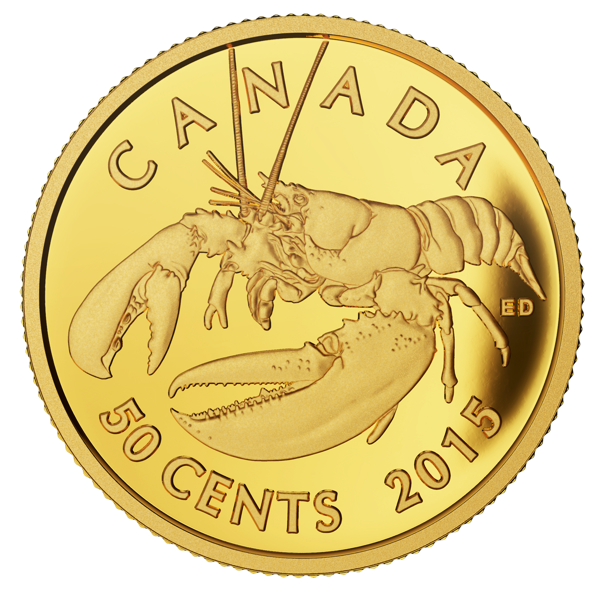 Lobster - 1/25 oz. Pure Gold Coin – Mintage: 7,500 (2015) | The Royal ...
