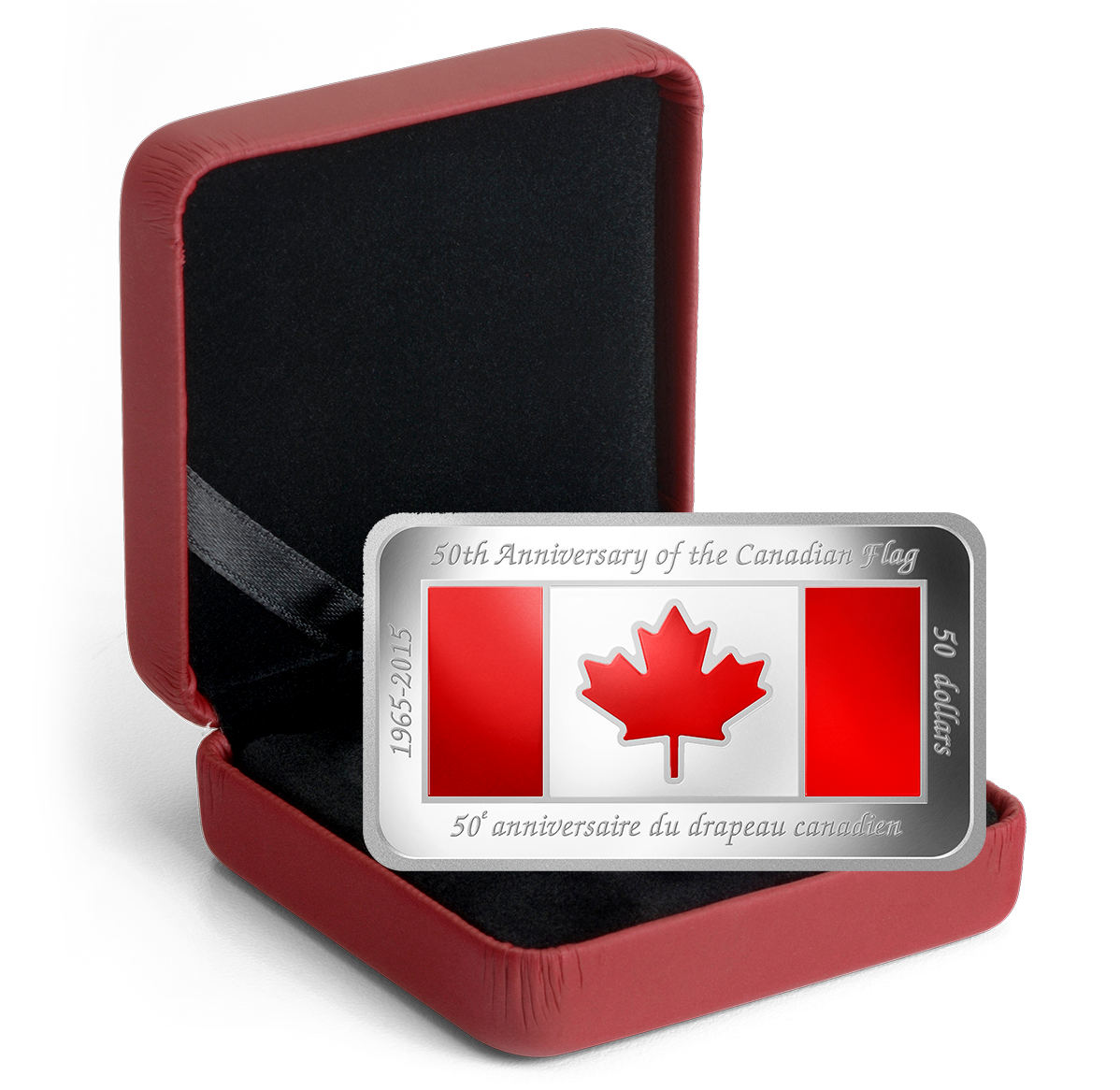 1.5 oz. Fine Silver Coloured Rectangular Coin - 50th Anniversary of the ...