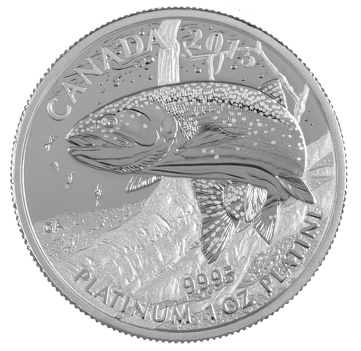 North American Sportfish: Rainbow Trout - 1 oz. Pure Platinum Coin ...