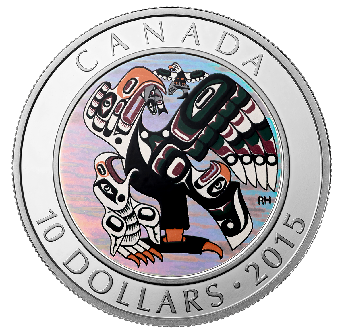 First Nations Art: Mother Feeding Baby - 1/2 oz. Fine Silver Hologram ...