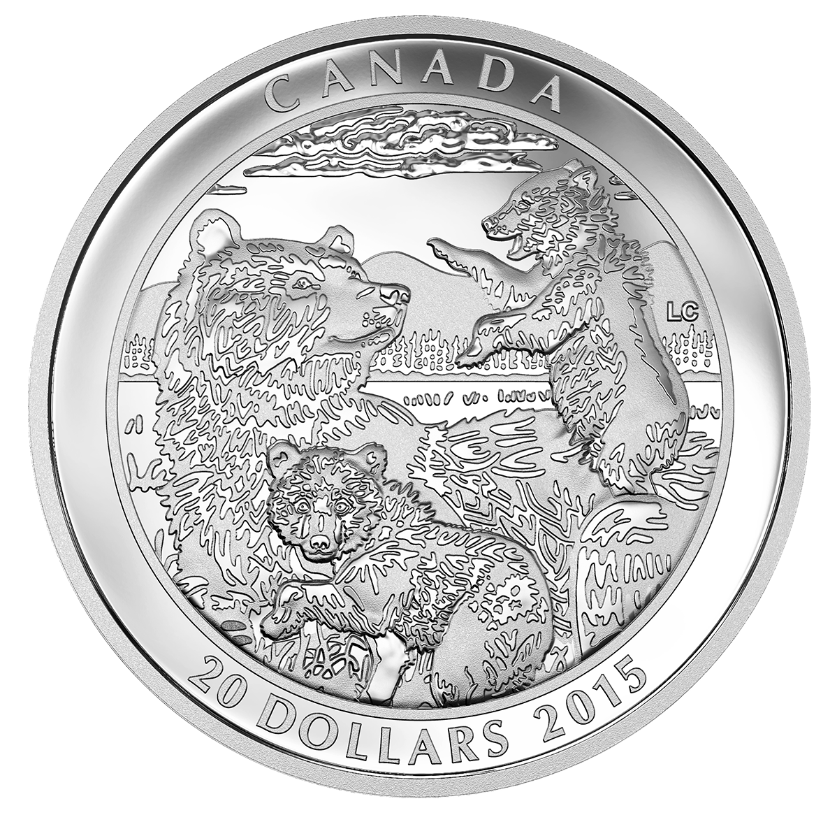1 oz. Fine Silver Coin – Grizzly Bear: Family – Mintage: 6,500 (2015 ...