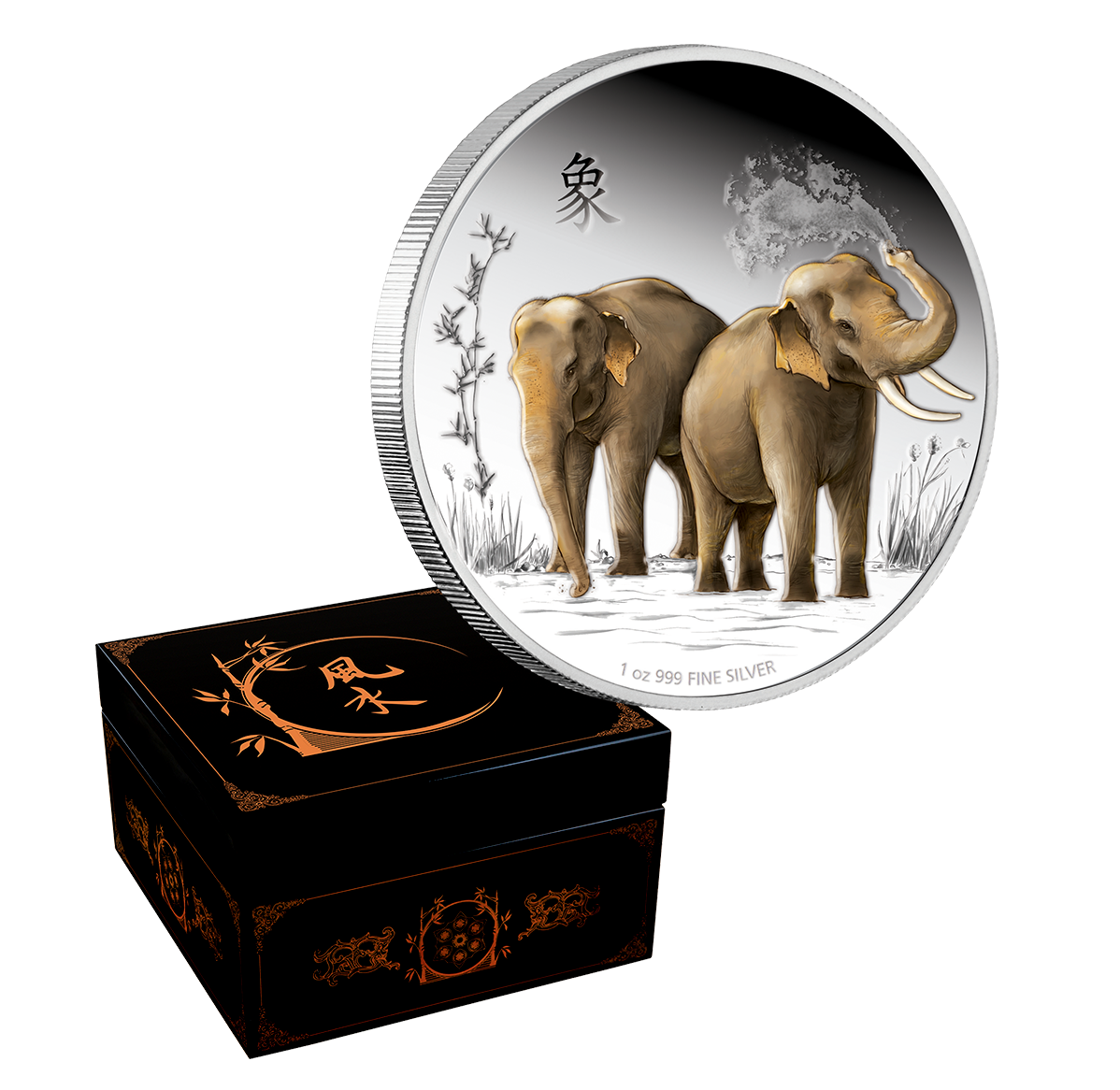 1 oz. Fine Silver Coin - Feng Shui: Elephants (2015) | The Royal ...