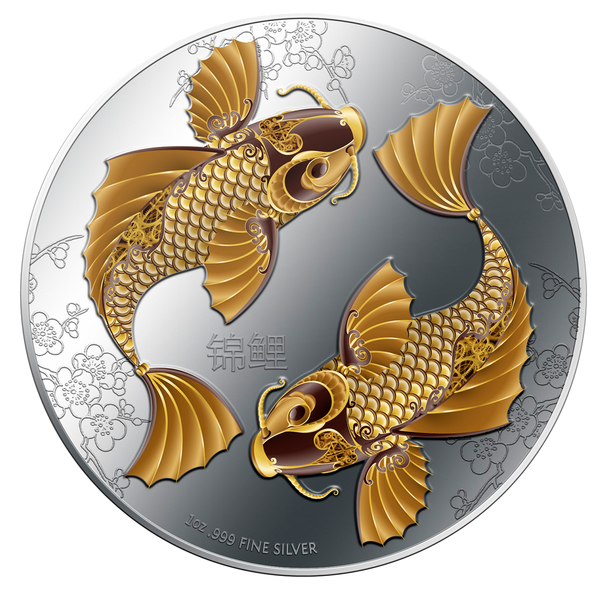 1 oz. Fine Silver Coloured Coin - Feng Shui: Koi (2012) | The Royal ...