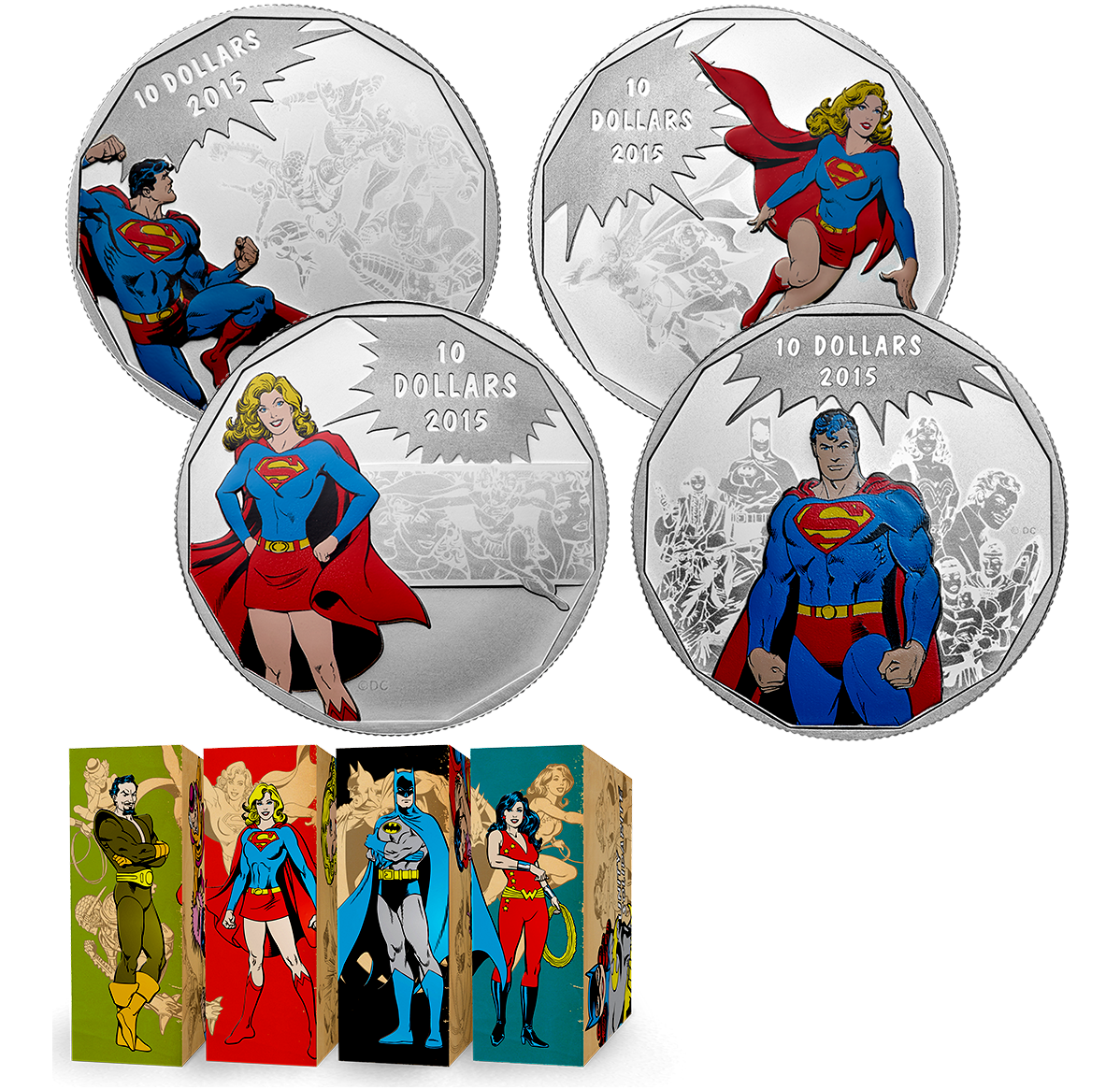 DC Comics™ Originals - 1/2 oz. Fine Silver Coloured 4-Coin Subscription ...