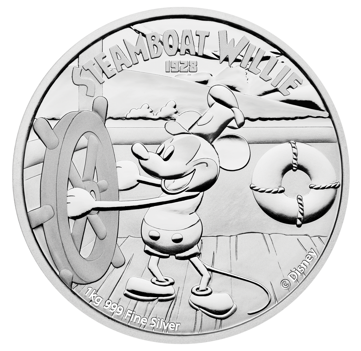 Fine Silver One Kilogram Coin - Steamboat Willie - Mintage 1,928 (2015 ...