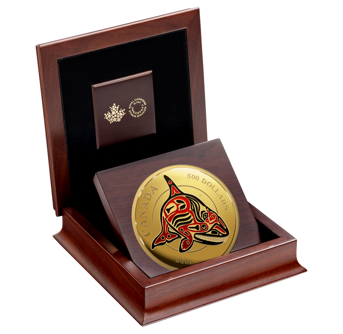 5 oz. Pure Gold Coin with Enamel - Mythical Realms of the Haida Series ...