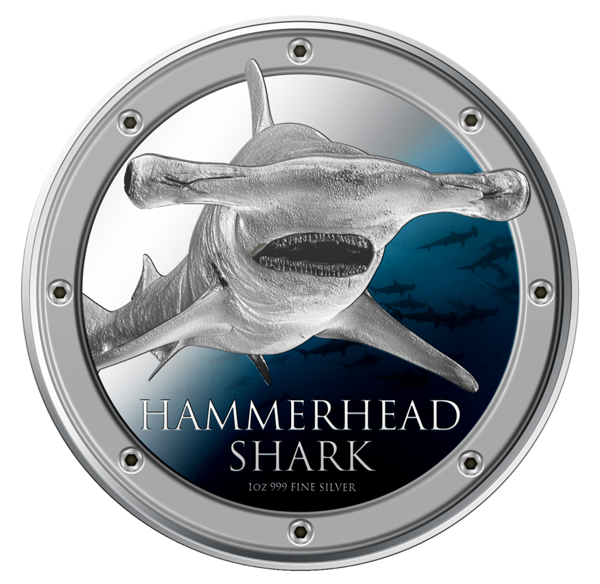 1 oz. Fine Silver Coin – Ocean Predators: Hammerhead Shark – Mintage ...