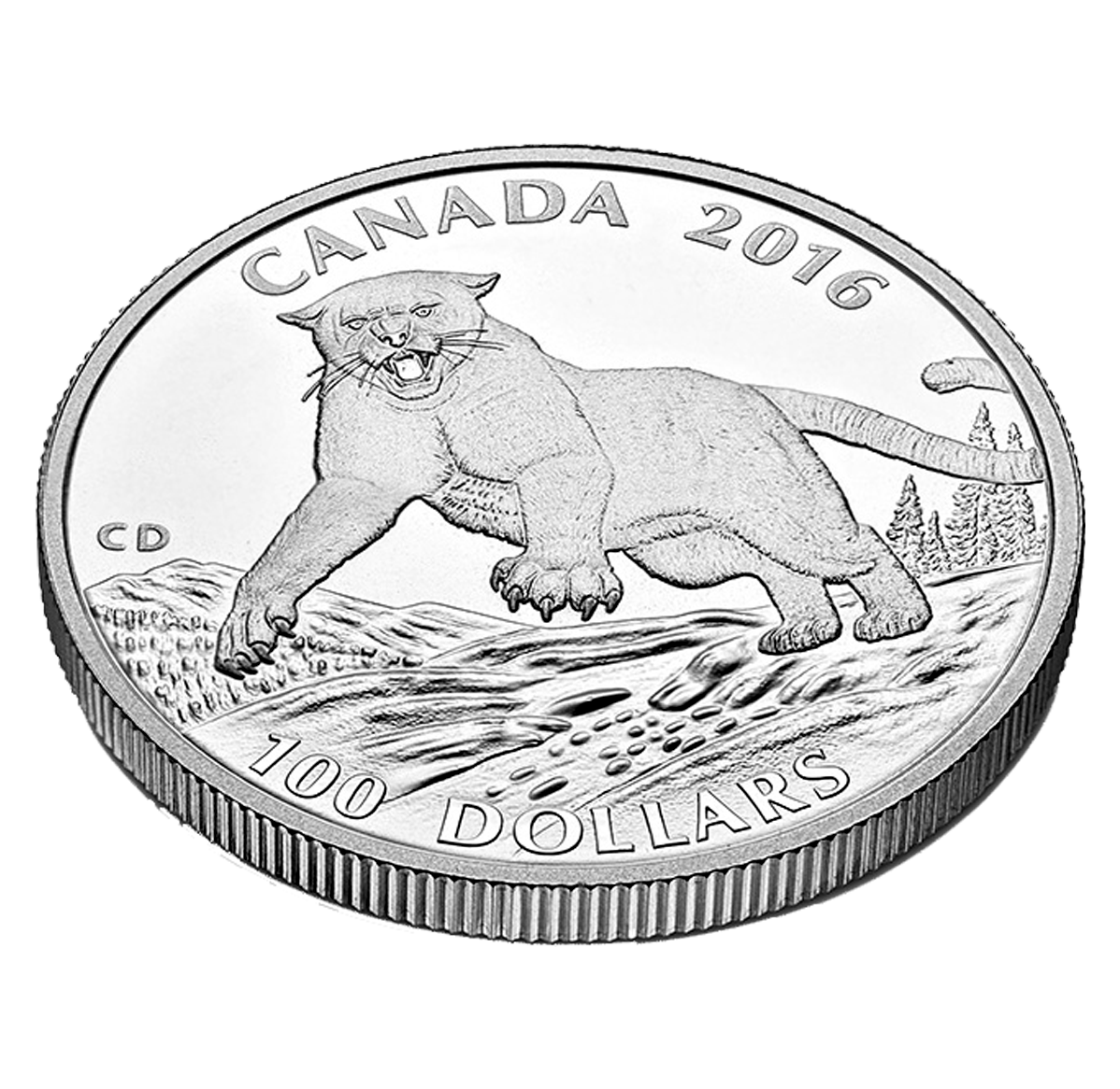 $100 for $100 Fine Silver Coin - Cougar (2016) | The Royal Canadian Mint