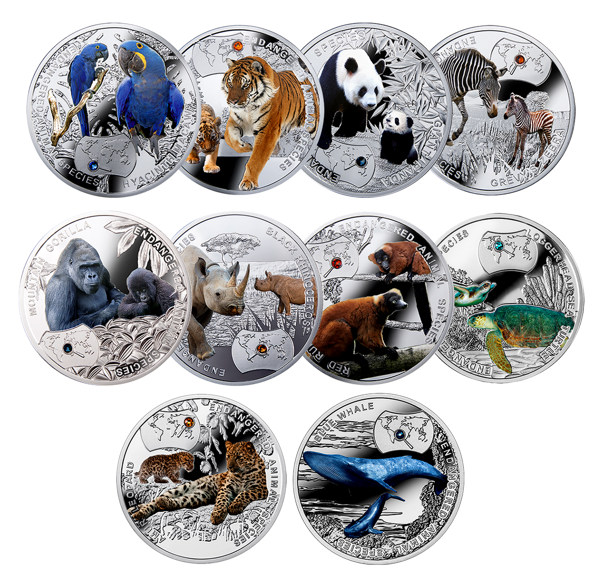 Fine Silver 10-Coin Subscription - Endangered Animals (2015) | The ...