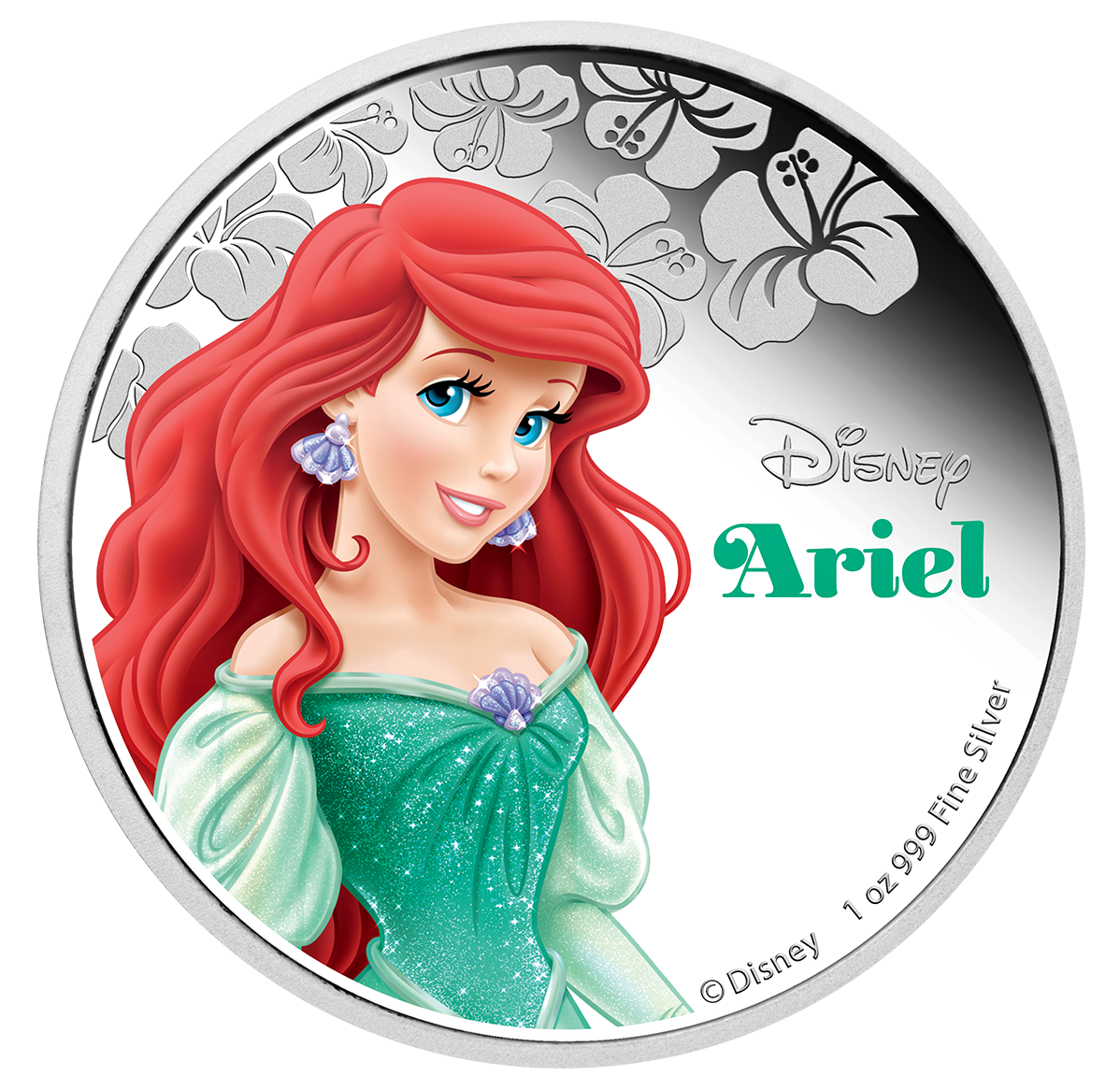 Disney Princess - Ariel - 1 oz. Fine Silver Coin (2015) | The Royal ...