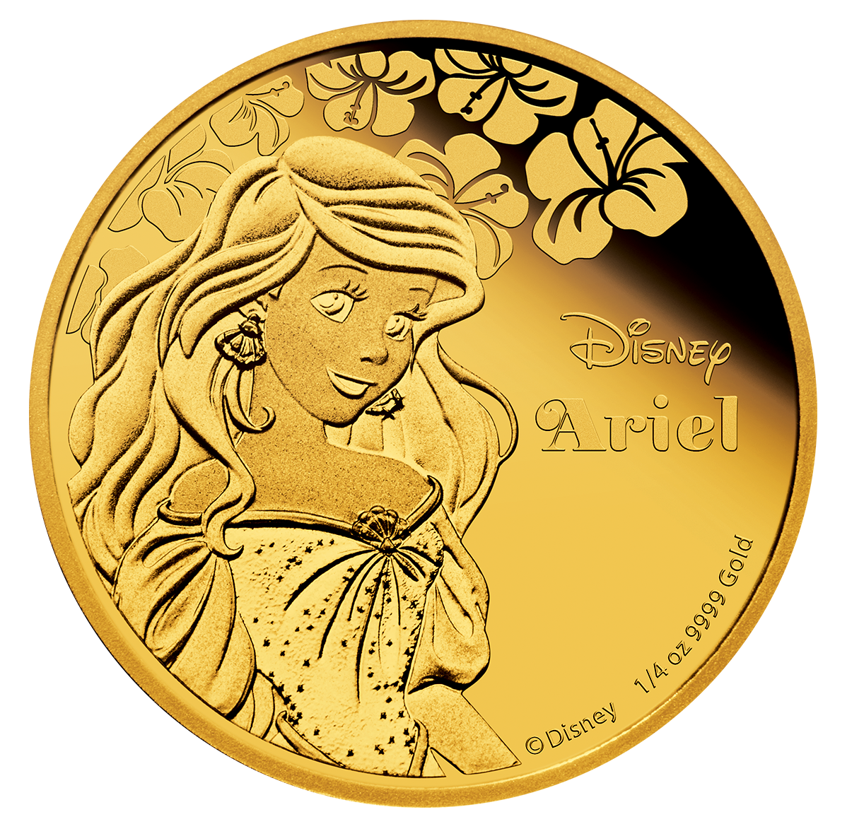 Disney Princess - Ariel - 1/4 oz. Pure Gold Coin (2015) | The Royal ...