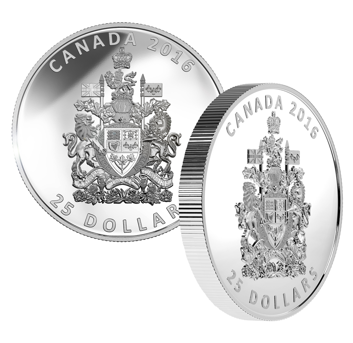 1 oz. Fine Silver Piedfort - The Coat of Arms of Canada - Mintage ...