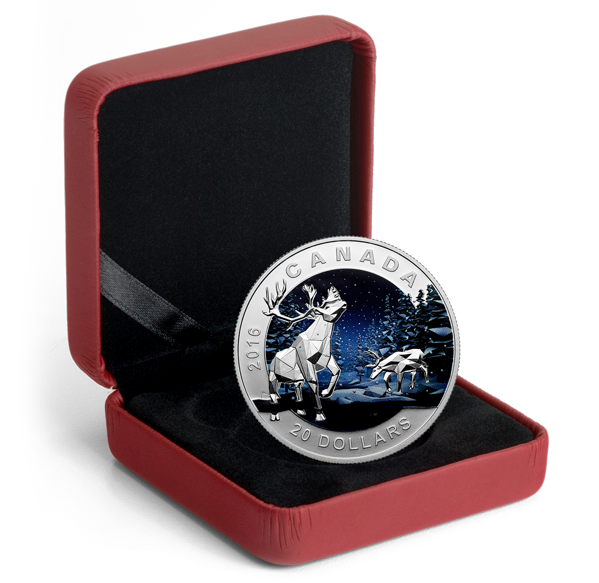 1 oz. Pure Silver Coin - Geometry in Art: Caribou - Mintage: 7,500 ...