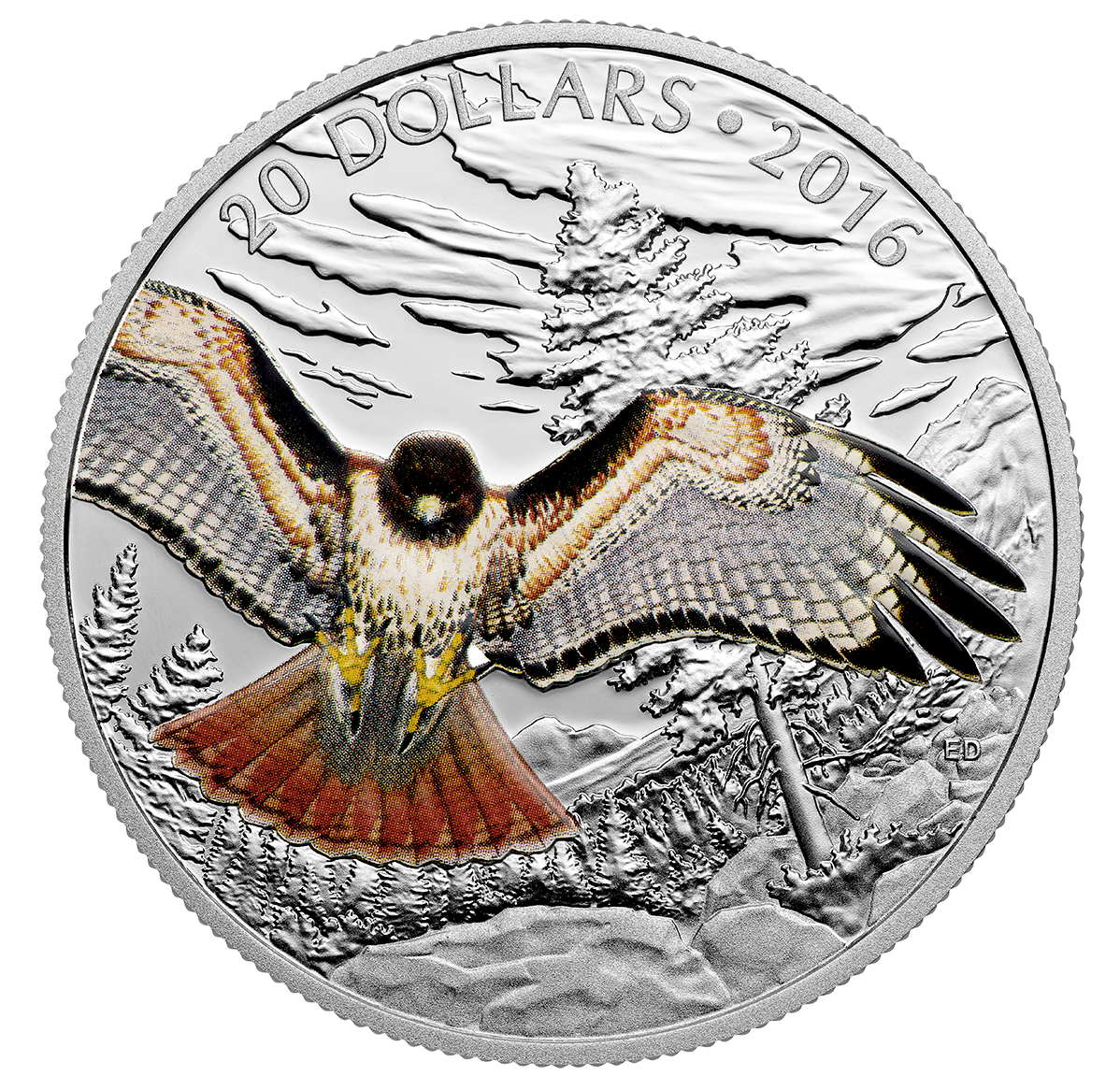 1 oz. Fine Silver Coin - Majestic Animals: Regal Red-Tailed Hawk ...