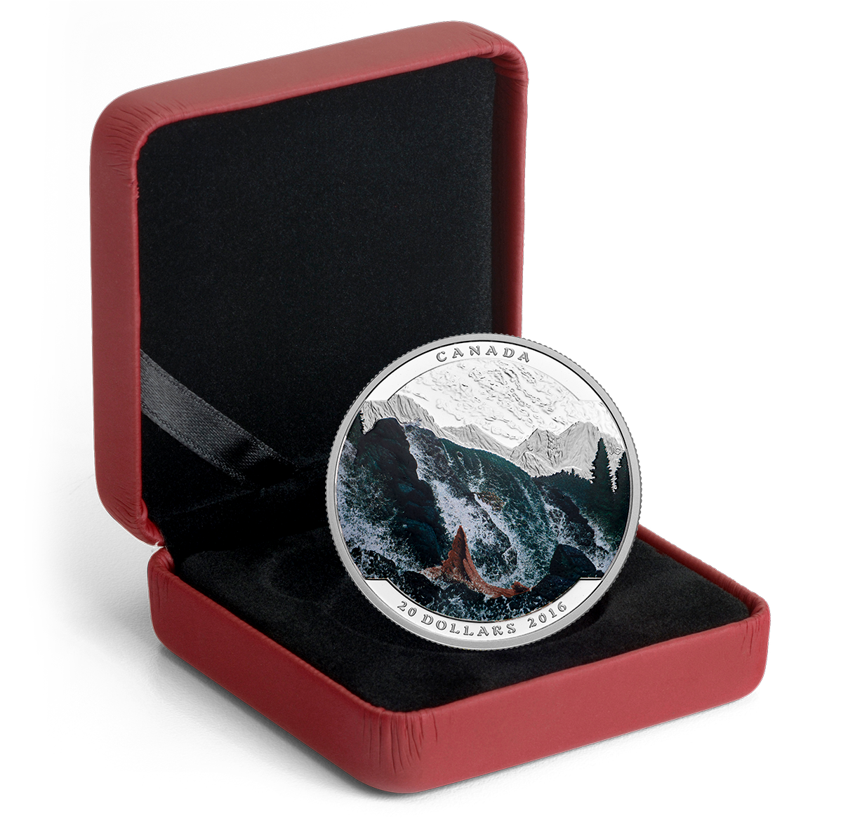 1 oz. Pure Silver Coloured Coin - Landscape Illusion: Salmon - Mintage ...