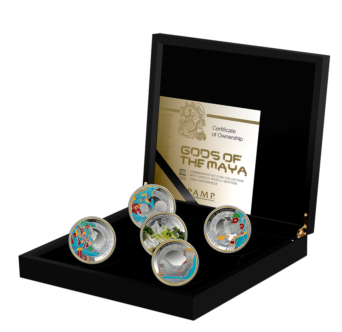 Mythologies of the World: Gods of Maya - Fine Silver Coloured 5-Coin ...