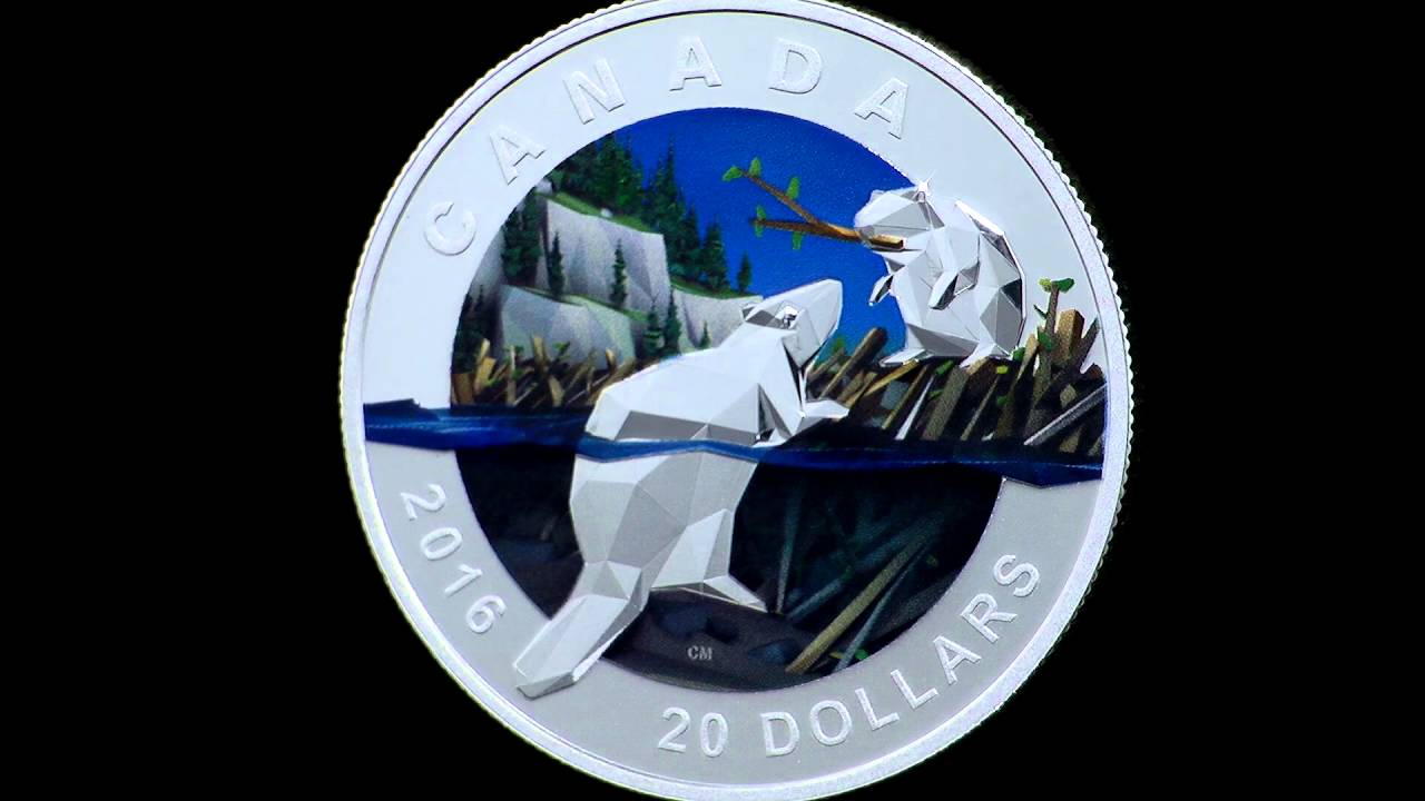1 oz. Pure Silver Coin - Geometry in Art: Beaver - Mintage: 7,500 (2016 ...