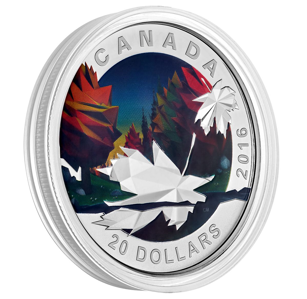 1 oz. Pure Silver Coin - Geometry in Art: The Maple Leaf - Mintage ...