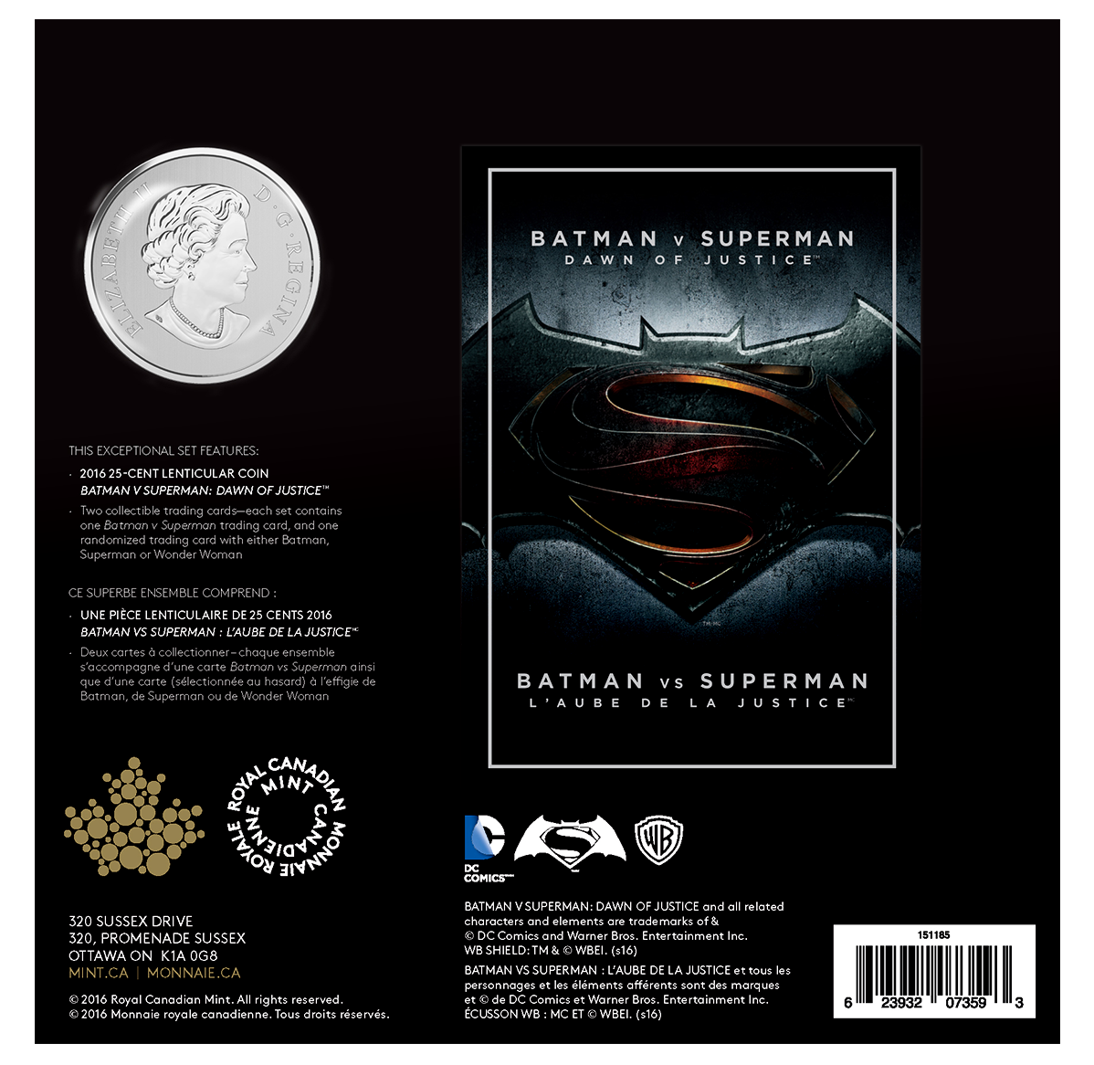 Batman v Superman: Dawn of Justice™ - 3D Coin (2016) | The Royal ...