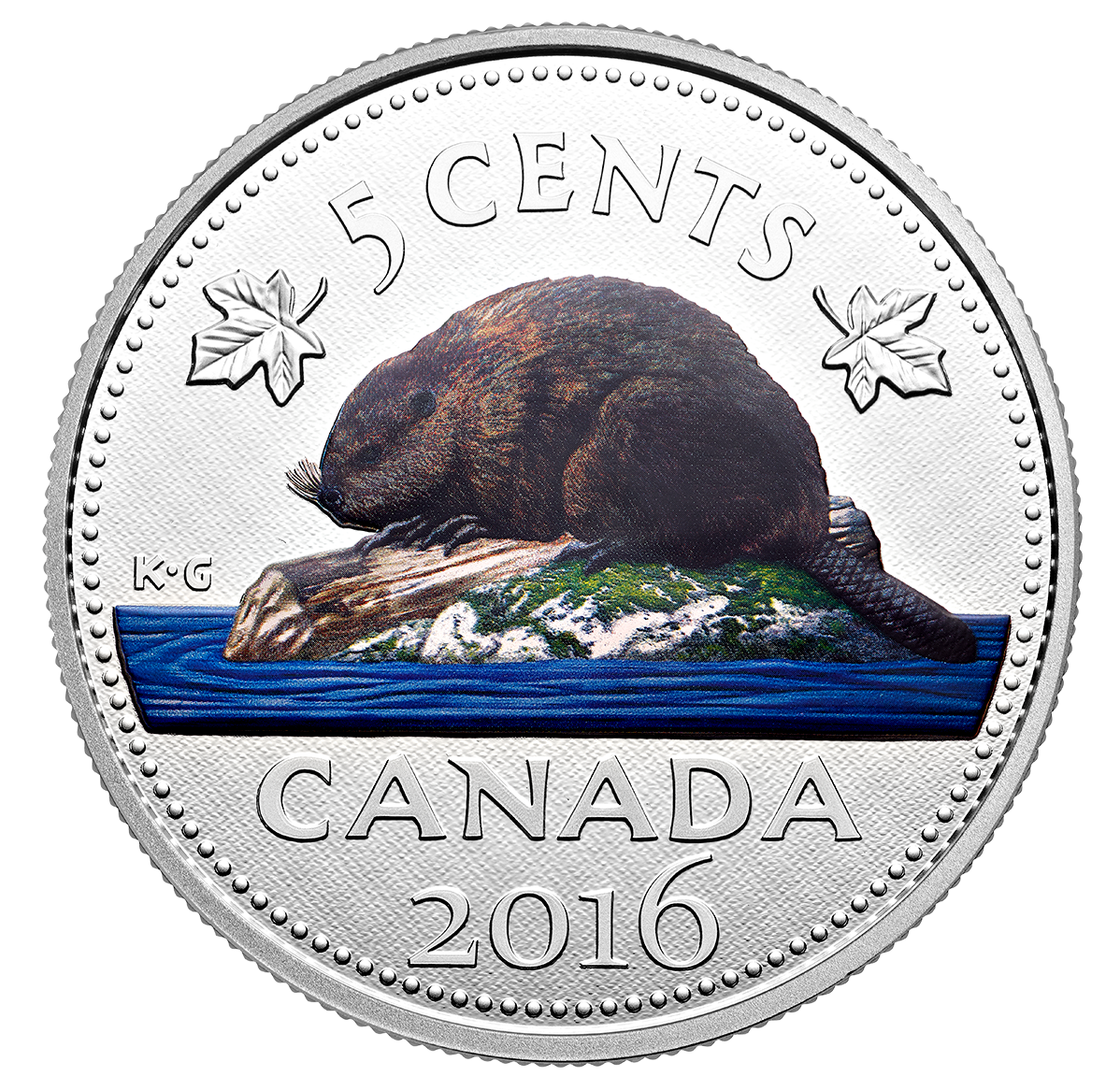 5 oz. Pure Silver Coloured Coin - Big Coin Series: 5-Cent Coin ...