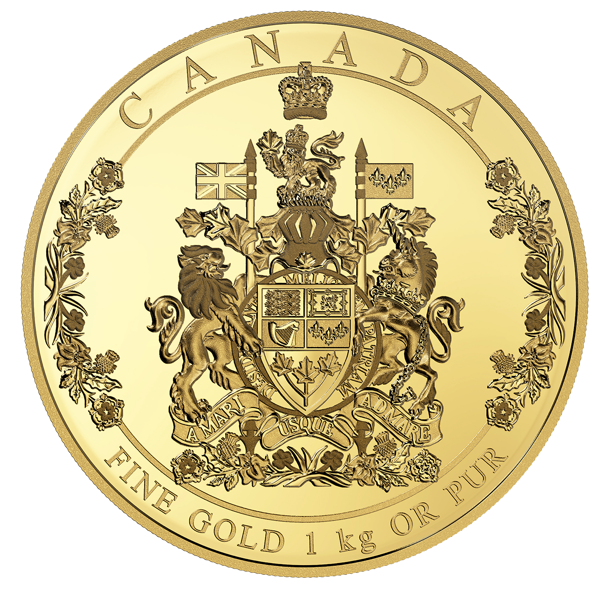 One Kilogram Pure Gold Coin - The Arms of Canada - Mintage: 10 (2016 ...