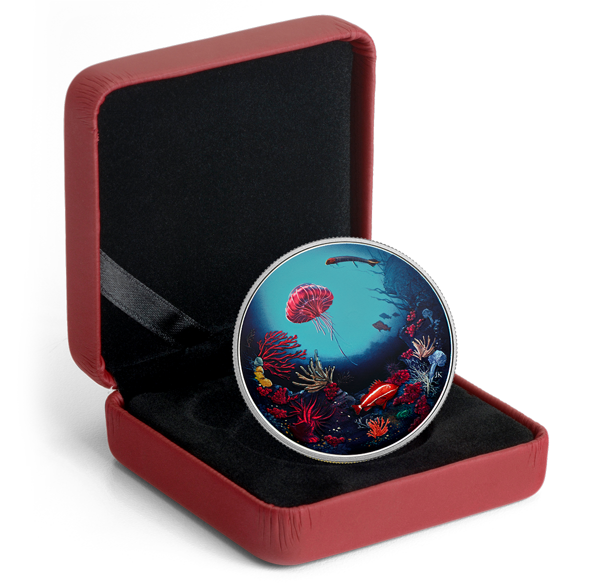 2 oz. Pure Silver Glow-in-the-Dark Coin - Illuminated Coral Reef ...