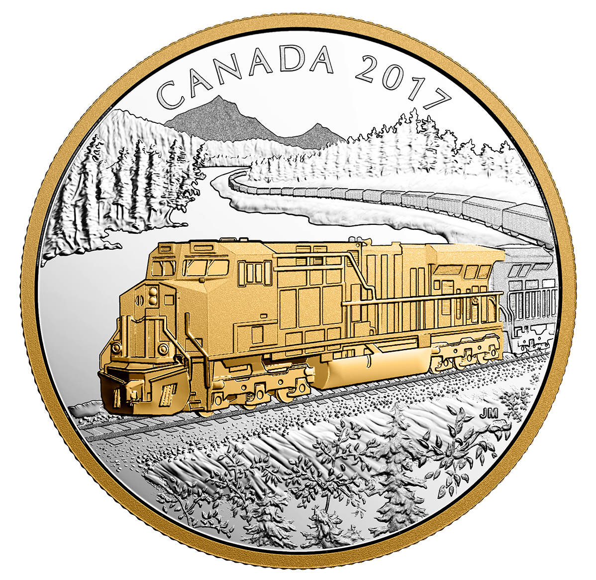 1 oz. Pure Silver Gold-Plated Coin - Locomotives Across Canada: GE ...