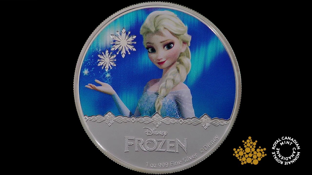 Snow queen Elsa coin from Disney Frozen: Pure Silver Coloured Coin ...