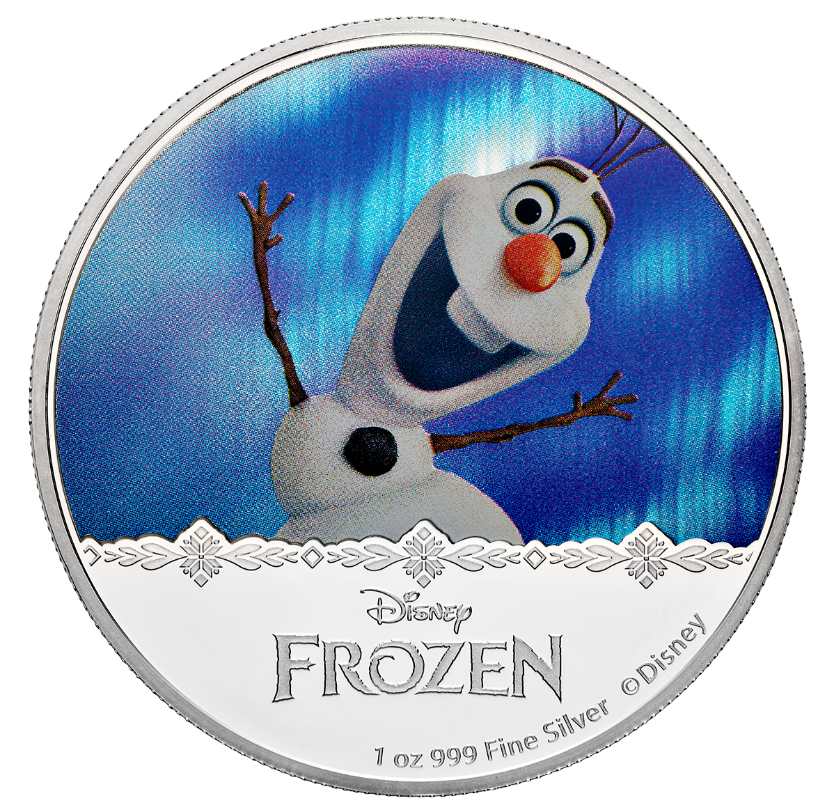 1 oz. Pure Silver Coloured Coin – Frozen: Magic of the Northern Lights ...
