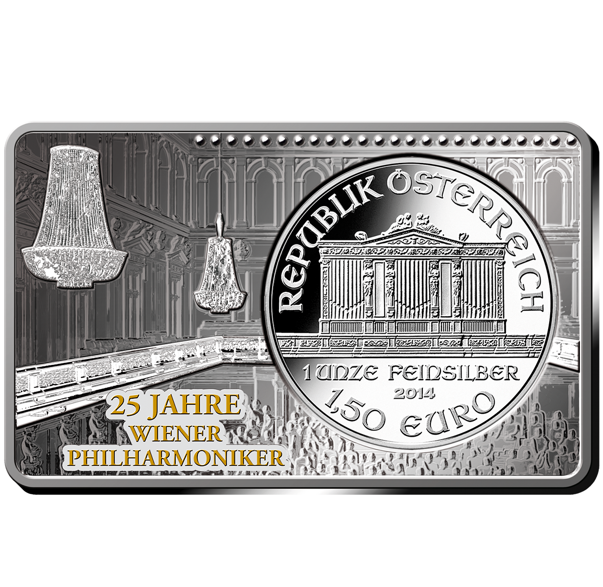 25th Anniversary of the Vienna Philharmonic Coin - 3 oz. Pure Silver ...