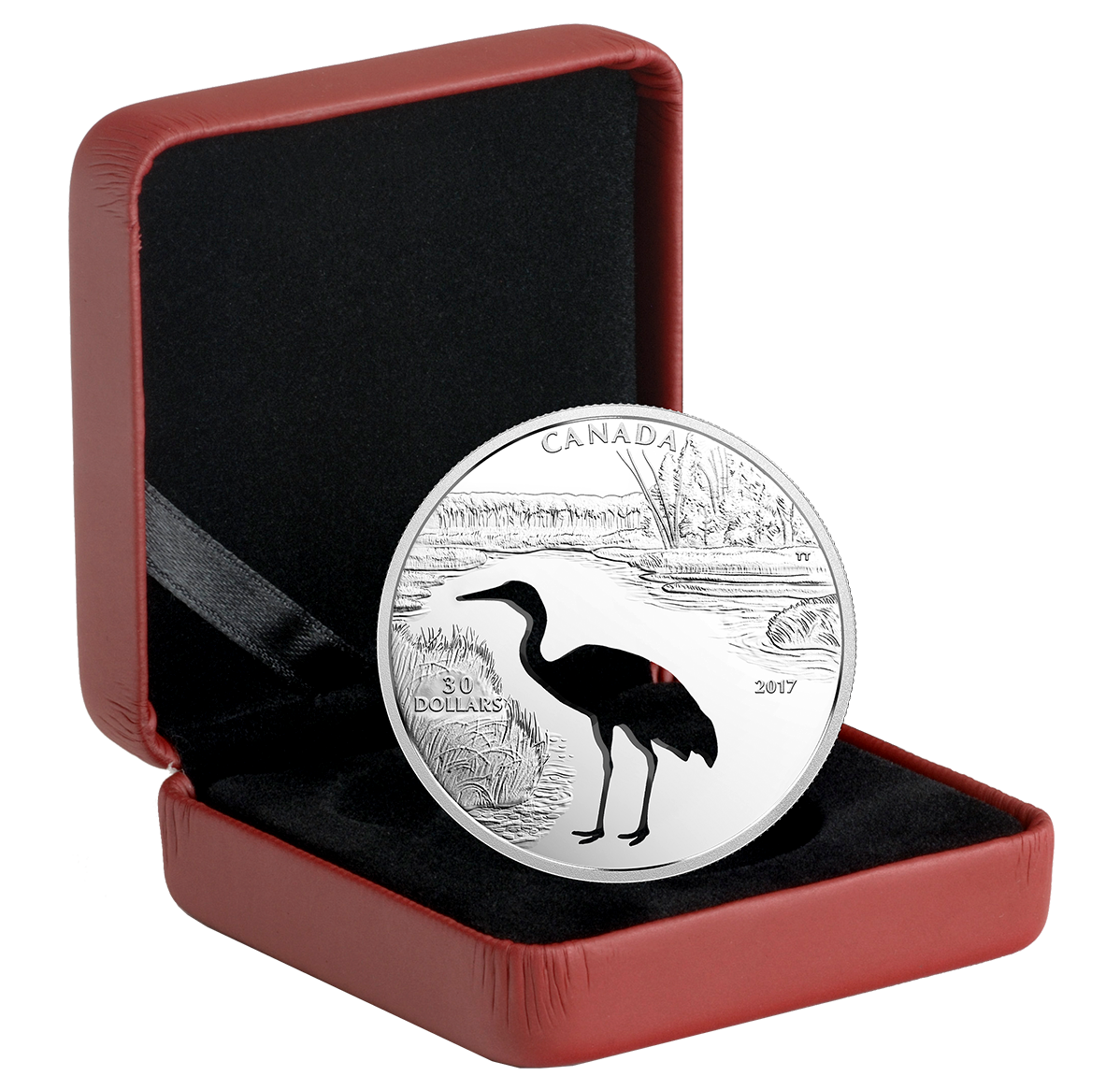 1.7 oz. Pure Silver Coin - Endangered Animal Cutout: Whooping Crane ...