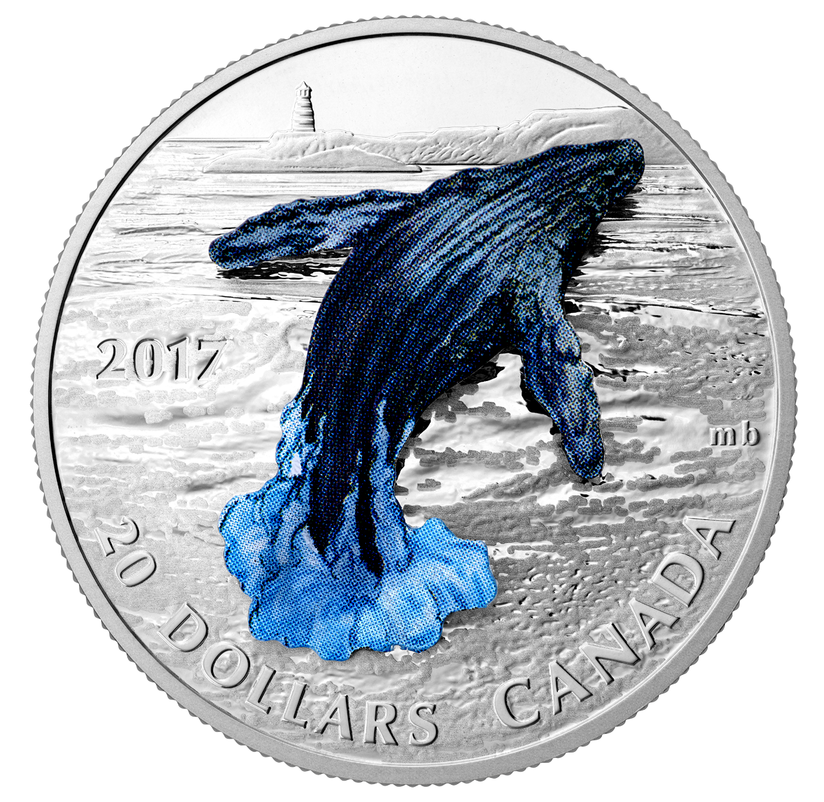 1 oz. Pure Silver Coin - Three-Dimensional Breaching Whale - Mintage ...