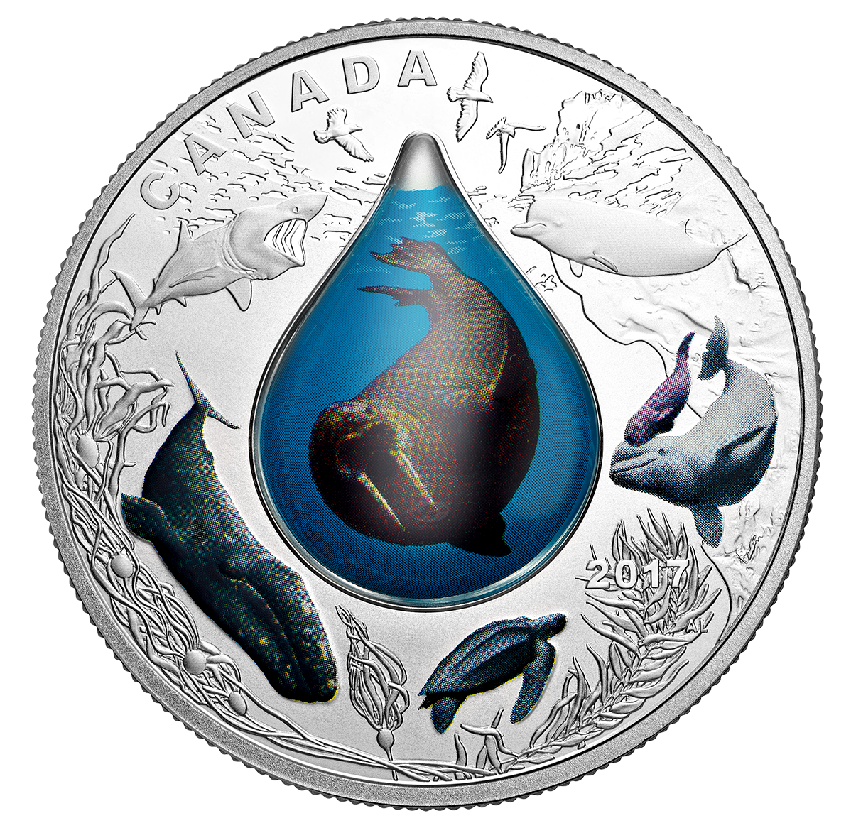 1 oz. Pure Silver Coin - Canadian Underwater Life - Mintage: 7,500 ...