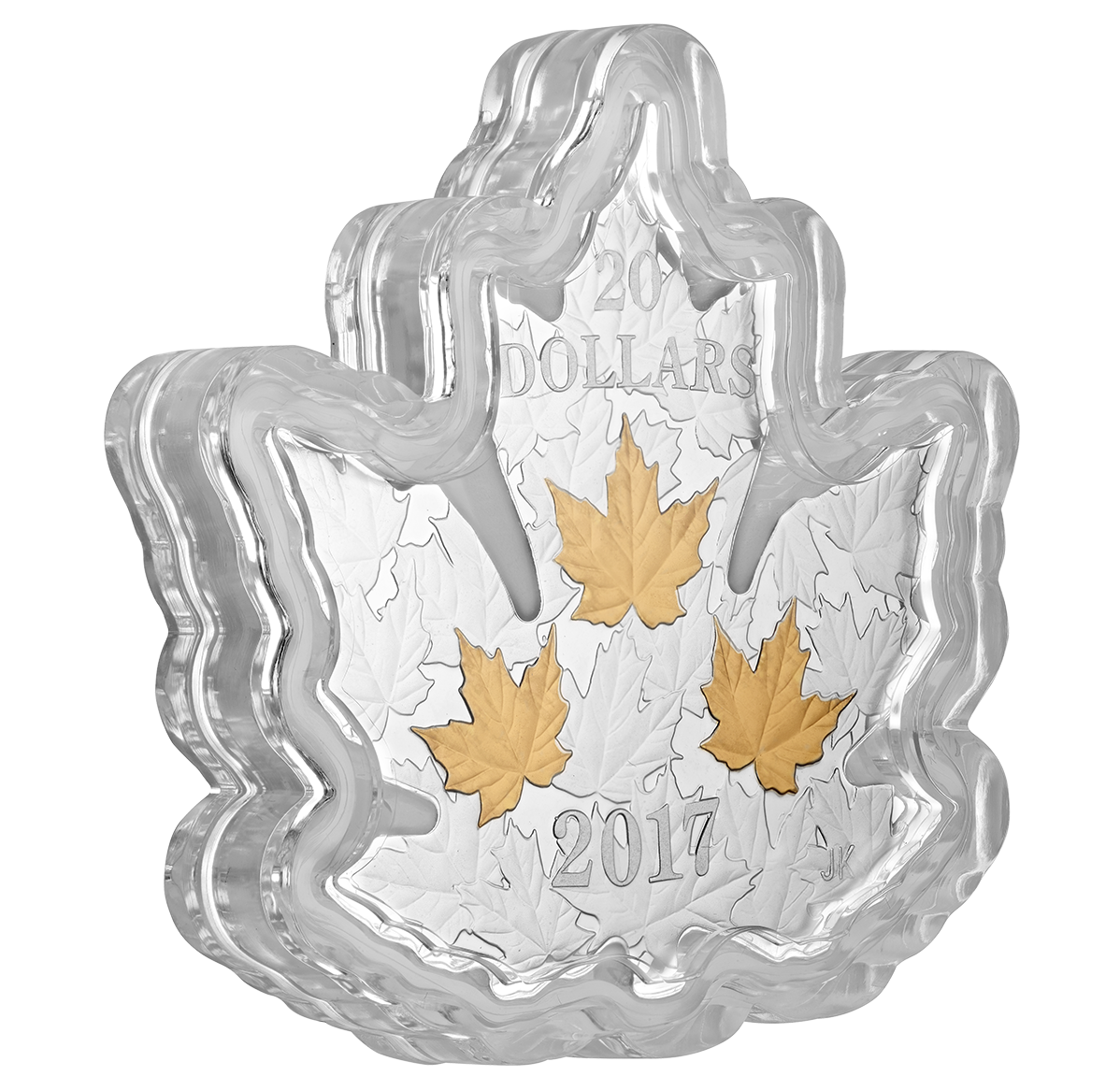 1 oz. Pure Silver Gold-Plated Coin - Gilded Silver Maple Leaf (2017 ...