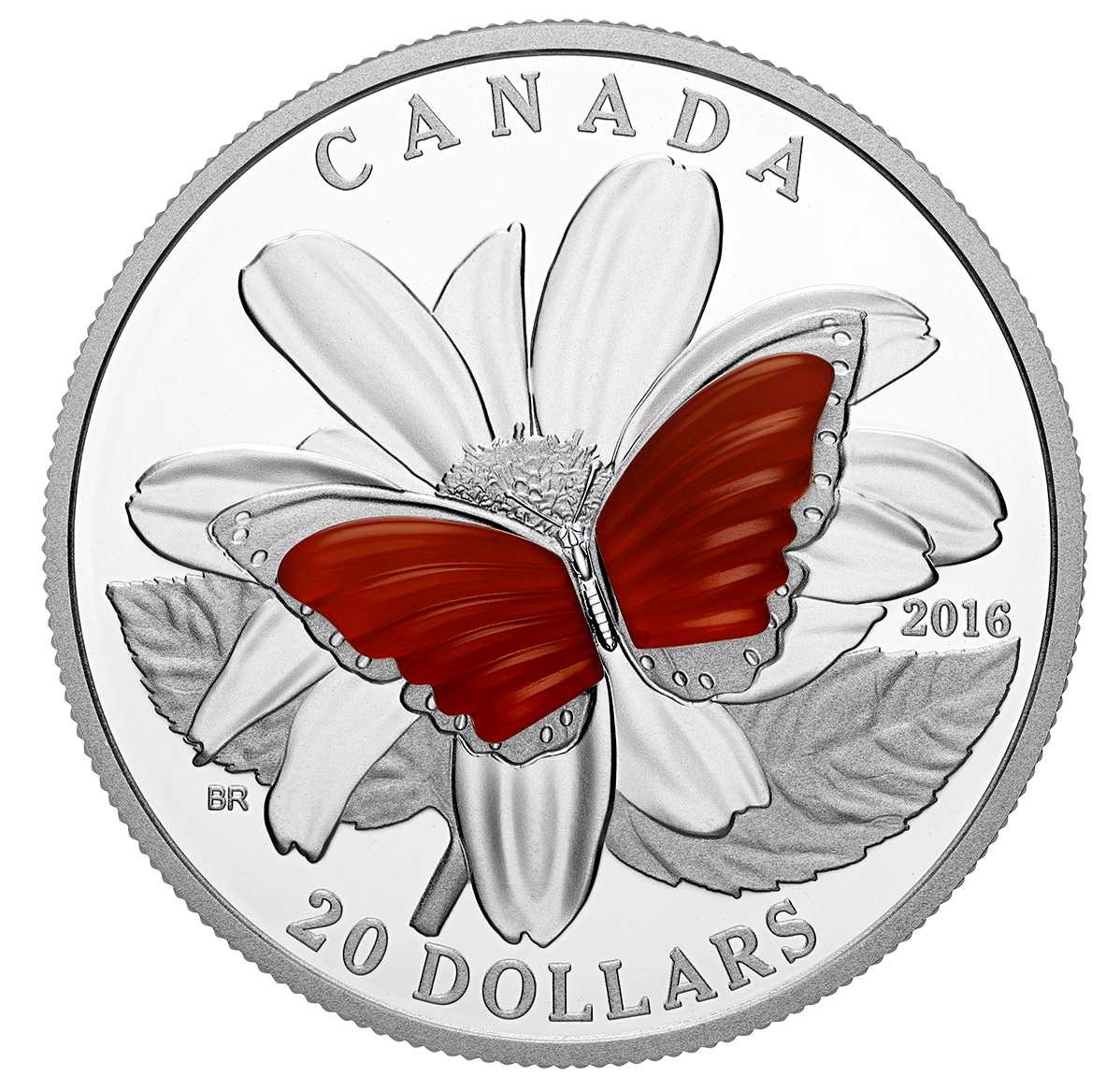 1 oz. Pure Silver Coin - Colourful Wings of a Butterfly - Mintage ...