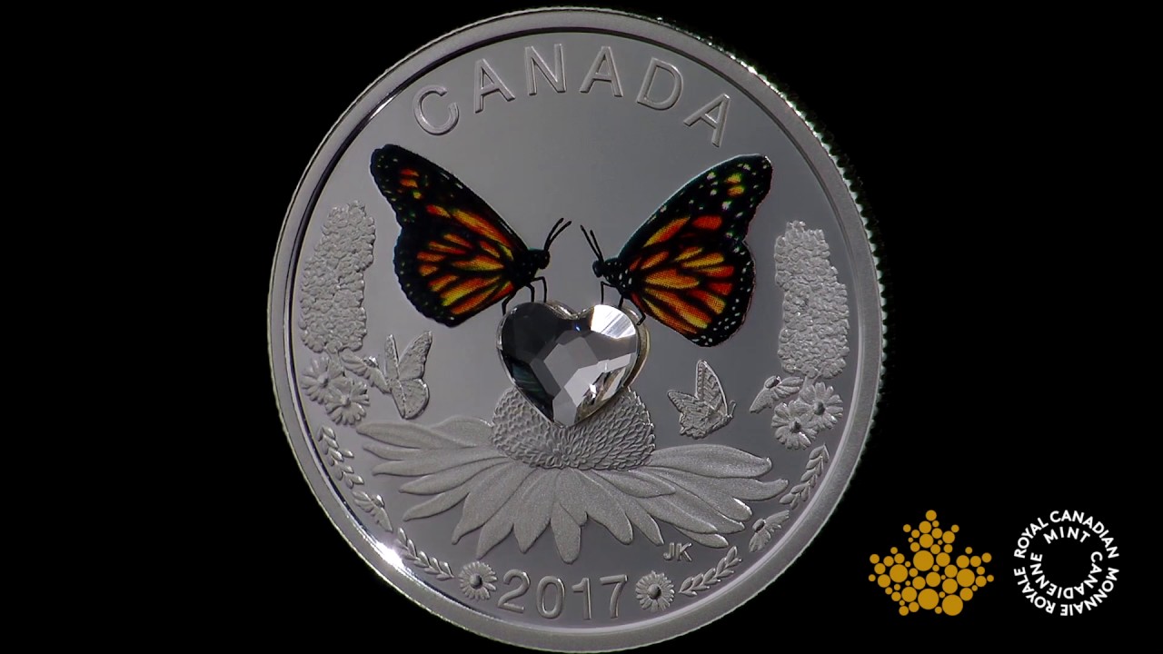 Celebration of Love - Pure Silver Coin made with Heart-Shaped Swarovski ...