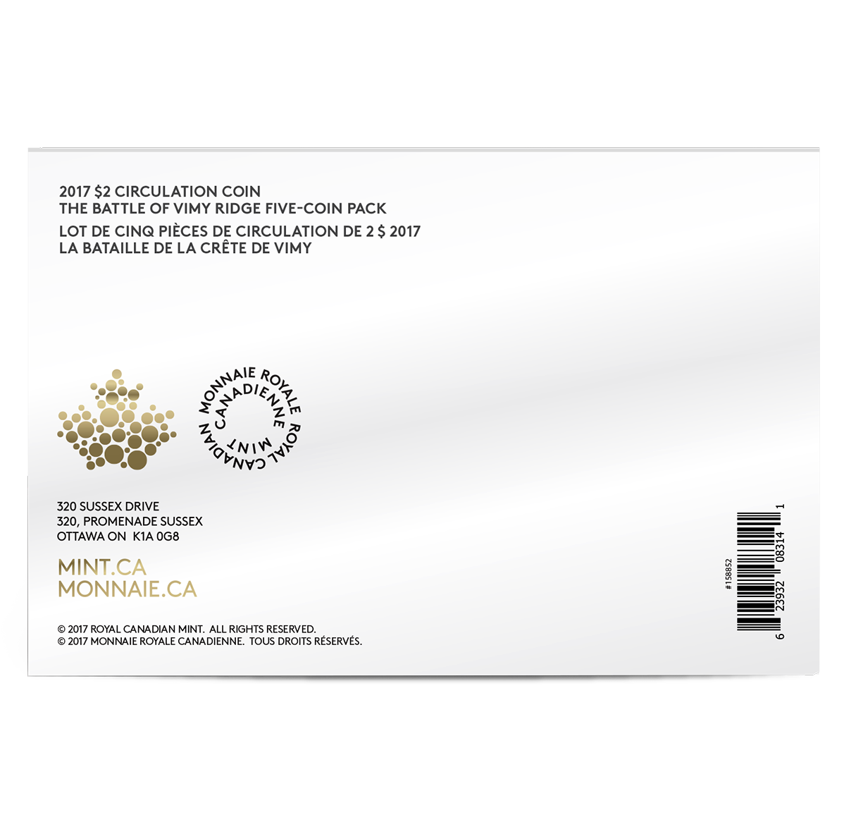 2017 100th Anniversary of the Battle of Vimy Ridge $2 Circulation Coin ...